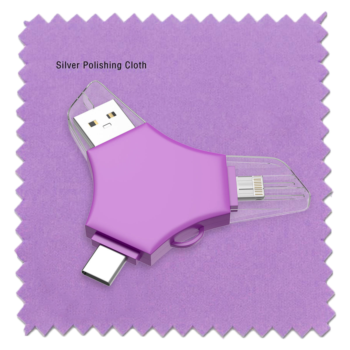 USB Flash Drive 128gb, Techkey® Pen Drive with Silver Polishing Cloth ...